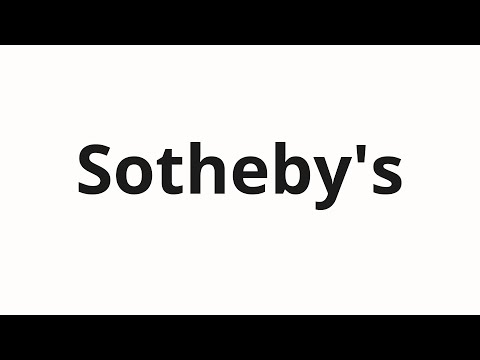 How to pronounce Sotheby's