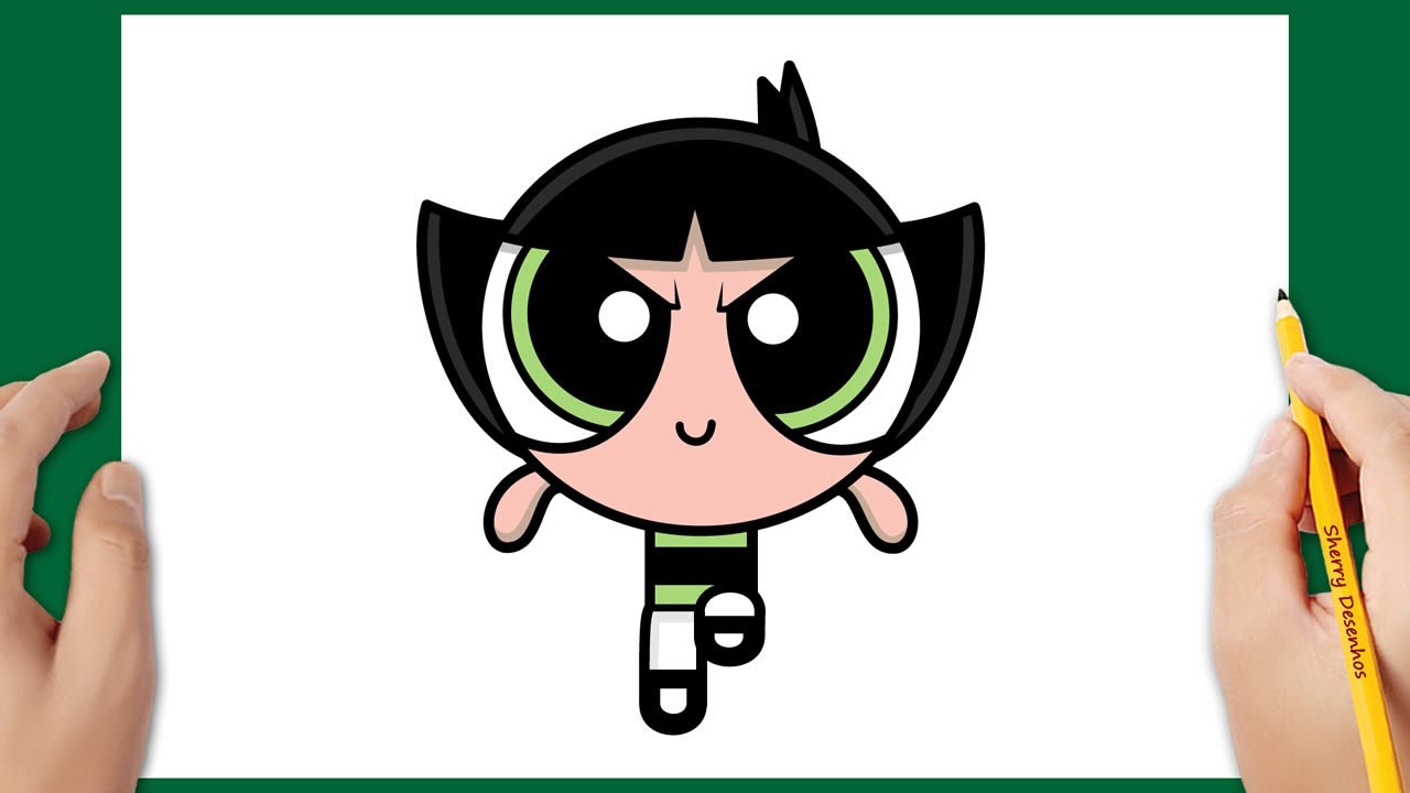 Como desenhar Docinho das Meninas Super Poderosas / How to draw Buttercup from Powerpuff Girls