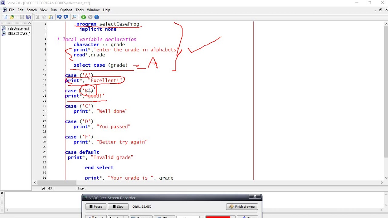 SELECT CASE IN FORTRAN LANGUAGE