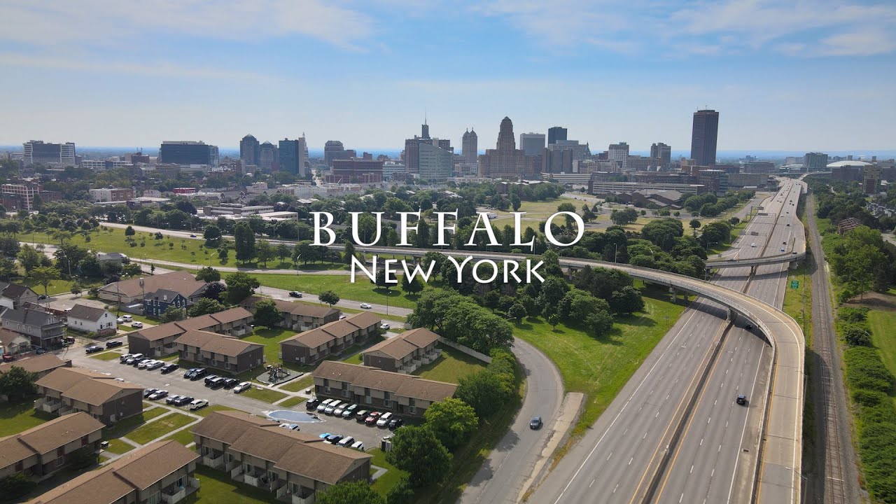 Flying Over Buffalo, New York - [4K] Drone Footage