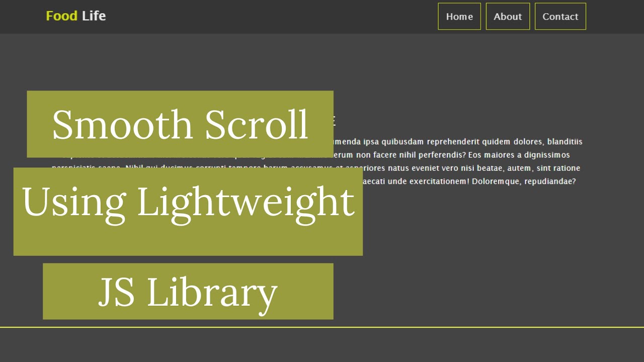 Smooth Scroll Using Lightweight JavaScript Library