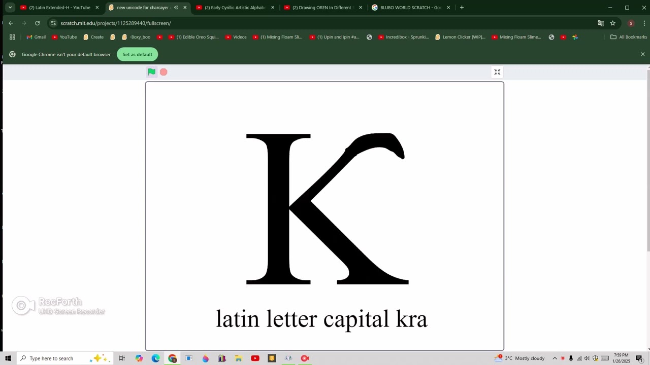 new unicode character not music for latin extended H