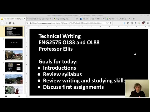 Technical Writing, ENG2575, Spring 2021, Prof. Jason Ellis, Week 1 Lecture