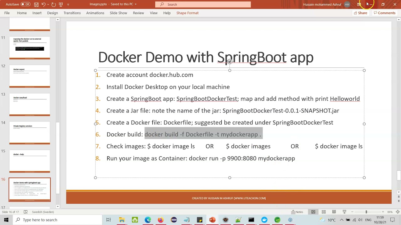 SpringBoot HelloWorld Docker