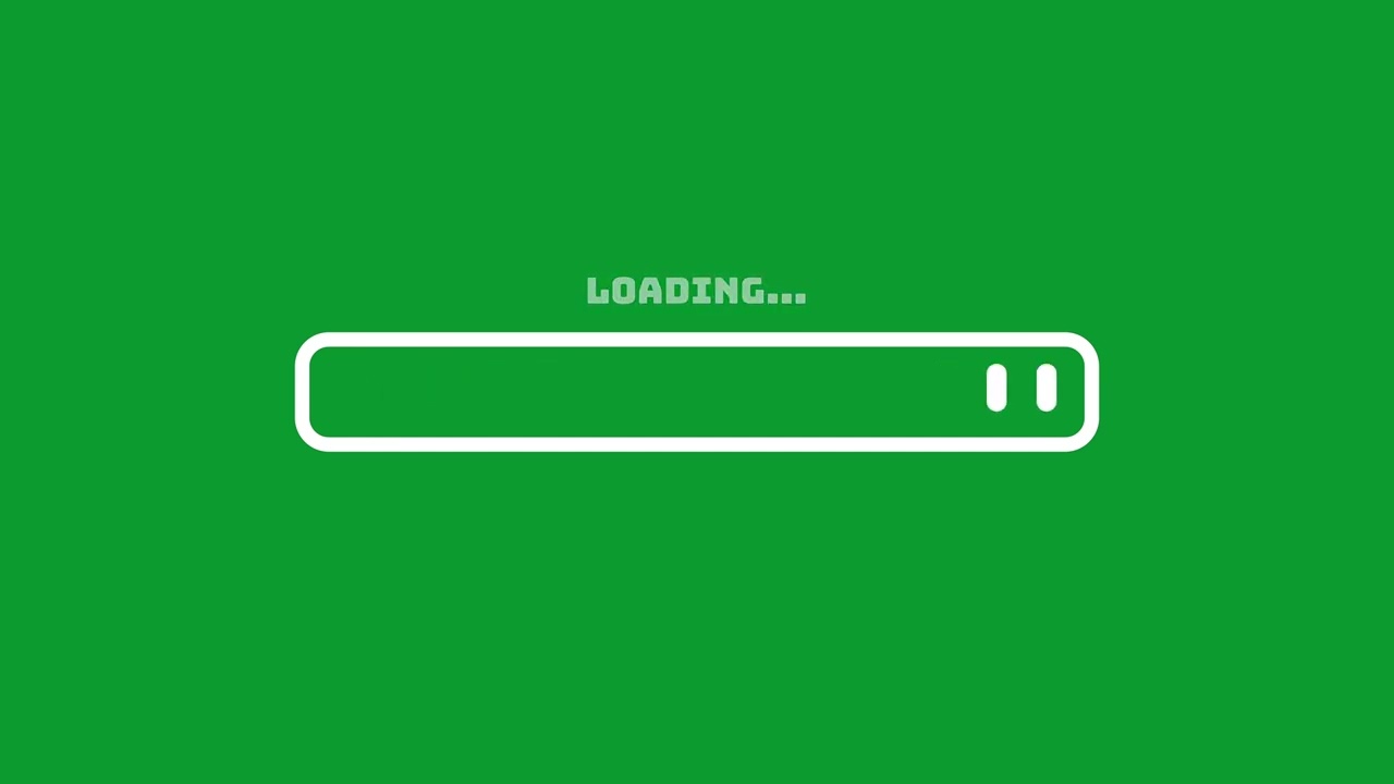 Loading Progress Indicator Bar Animation on Green Screen Background | 4K | FREE TO USE
