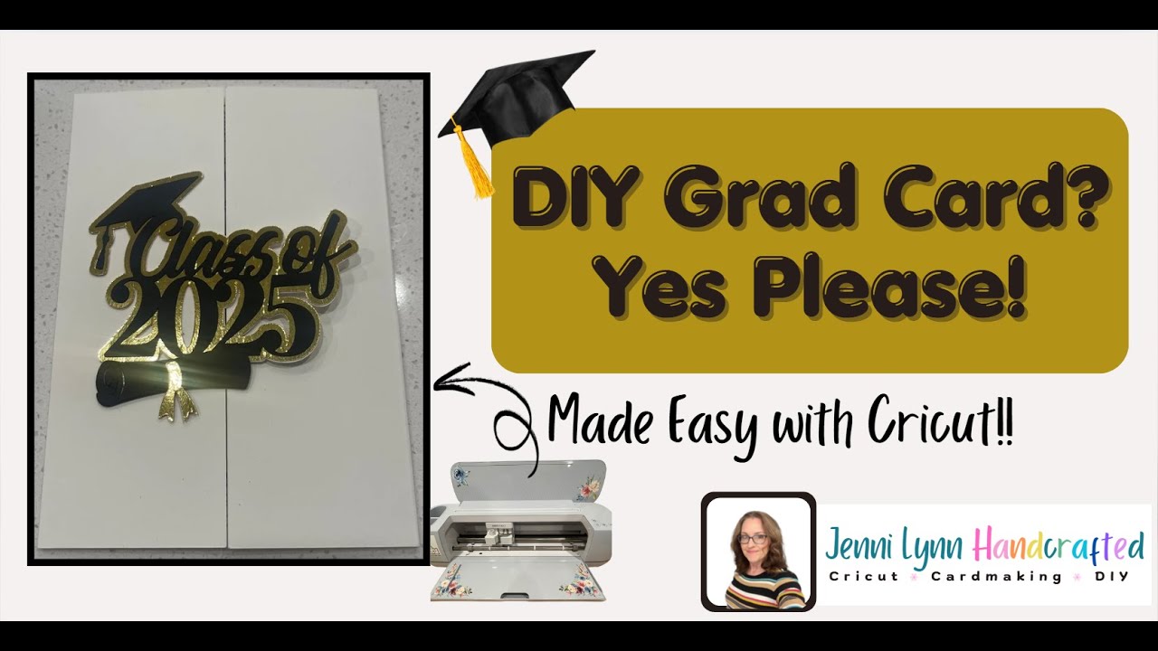 🎓DIY Graduation Card with Cricut 🎓 | Easy & Elegant Announcement | Step-by-Step Tutorial!