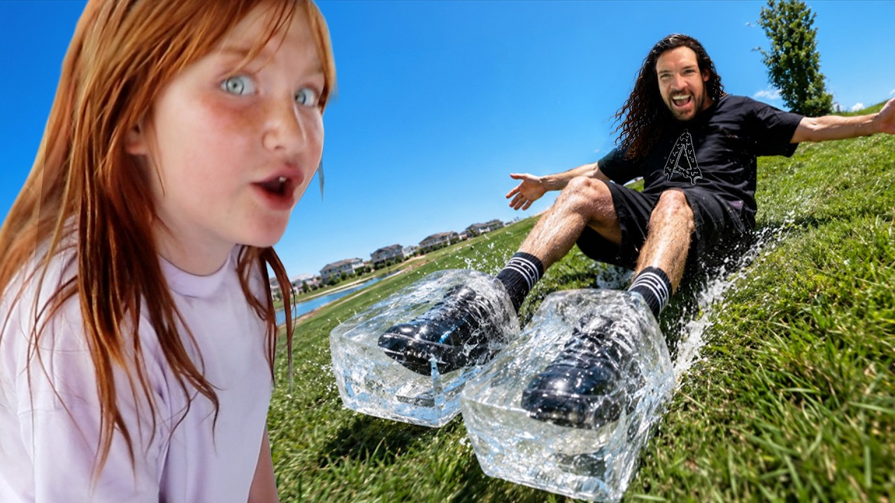 FROZEN FEET sliding on SHOES!!  Surprise Birthday Party for Jenny!  Fairy Adley plans mom a fun bday