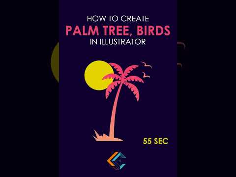 How to create palm tree in illustrator #shorts #learncreative