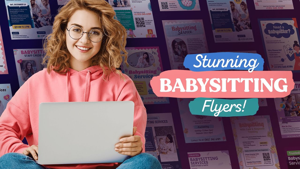 Need a Babysitting Flyer Fast? #babysitting #flyers #businessmarketing #template #free #aitools