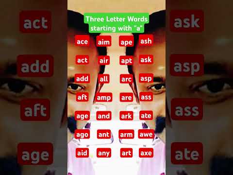 Three Letter Words starting with "a" #threeletterwords