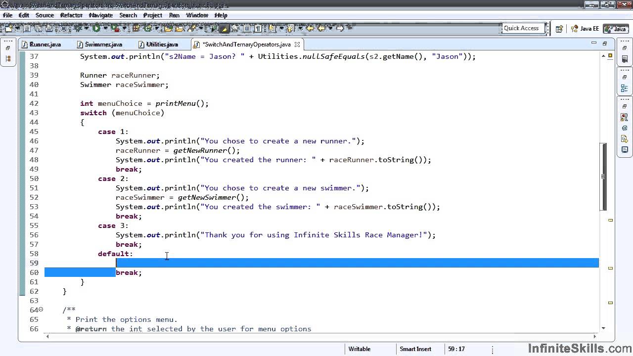 Java 8 - Beyond the Basics Tutorial | Switch And Ternary Operators