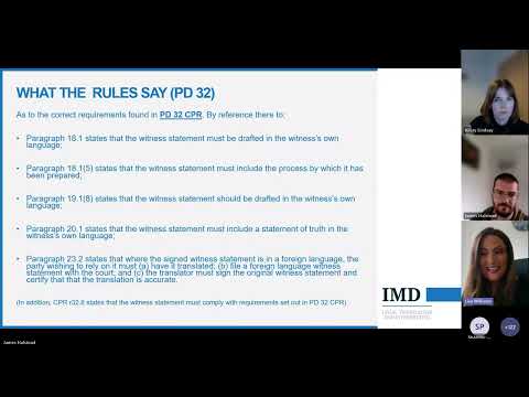 Webinar (20230920): Intro to IMD + CPR rules Foreign language witness statements