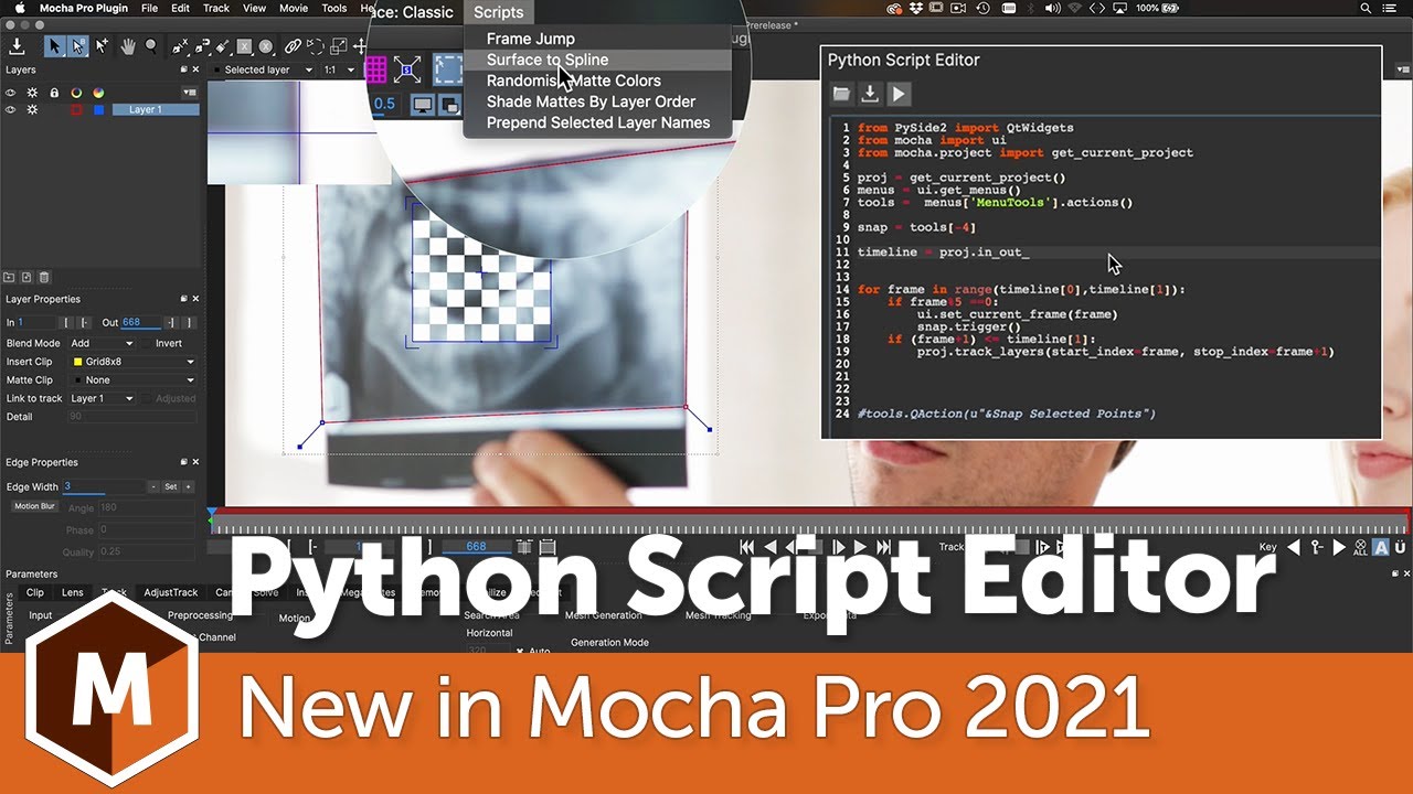 Mocha Pro 2021: Python Scripting in Plugin