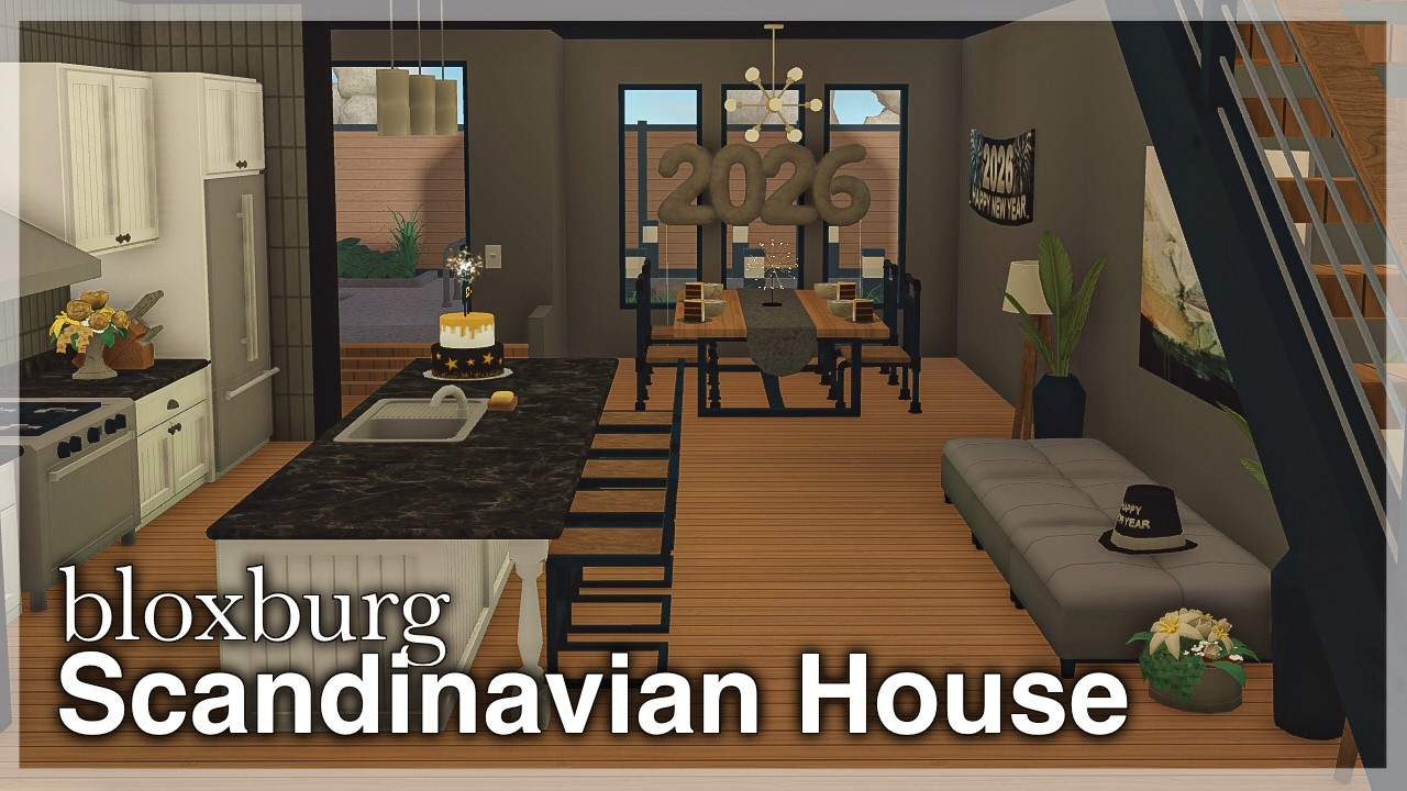 Bloxburg - Modern Scandinavian House Speedbuild (interior + full tour) | Roblox