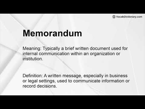 Memorandum Meaning