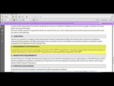 BC Government's Short-Form Request for Proposal - Standard Walkthrough for Suppliers