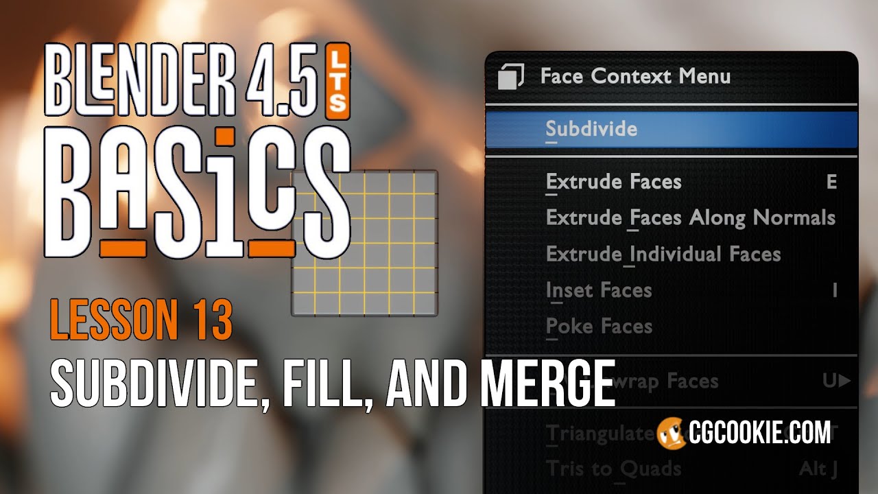 Subdivide, Fill, and Merge in Blender - BLENDER 4.5 BASICS (part 13)