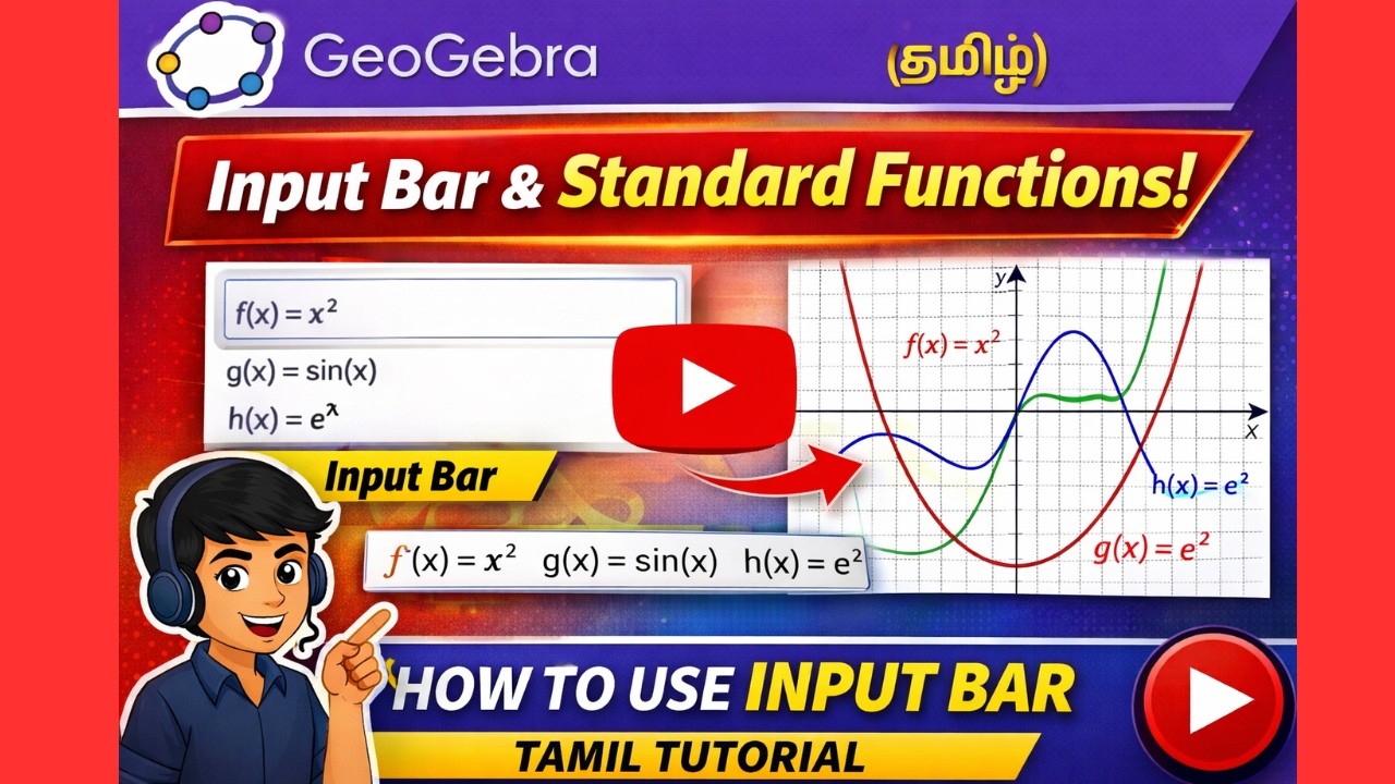 How to Use Input Bar in GeoGebra | Standard Functions Tutorial | GeoGebra @KKumaravelu1729