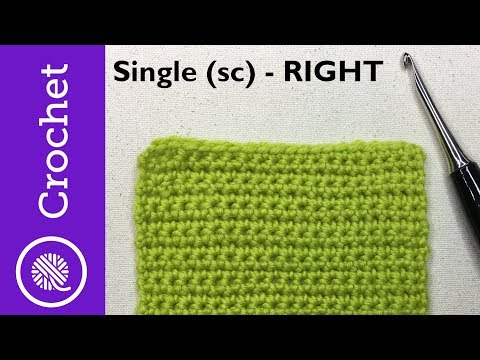 How to Single Crochet - Beginner Crochet Lesson 1 - Right Handed (CC)