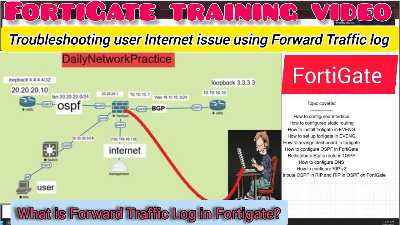 Day 26 | What is Forward Traffic log in Fortigate | Troubleshooting user Internet issue using logs