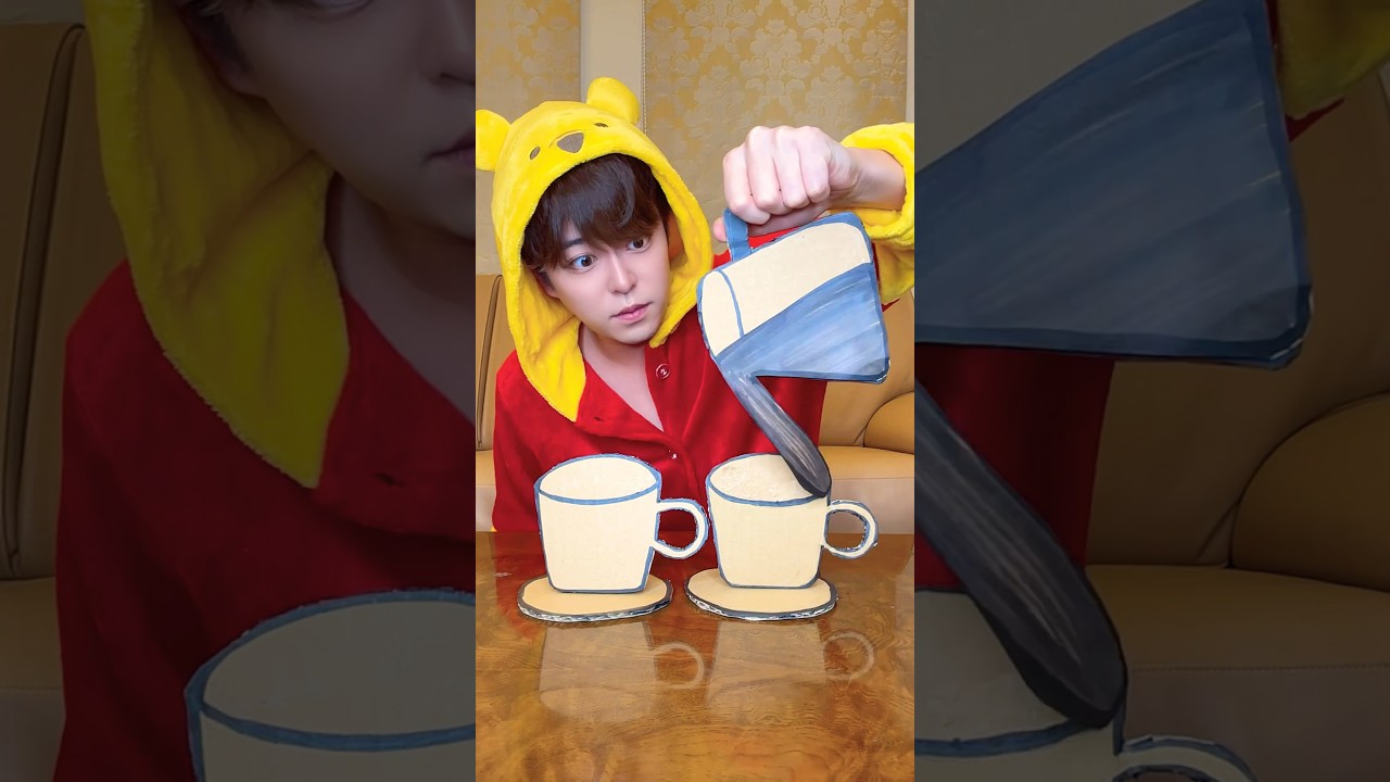 DROP ONE’S CARDBOARD COFFEE😂#asmr