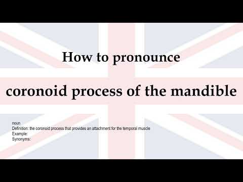 How to pronounce 'coronoid process of the mandible' + meaning