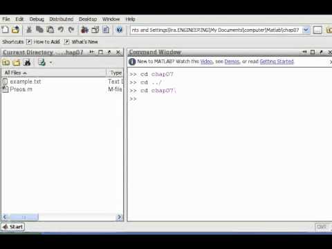 Overview of Matlab Folders - Contents and Navigation