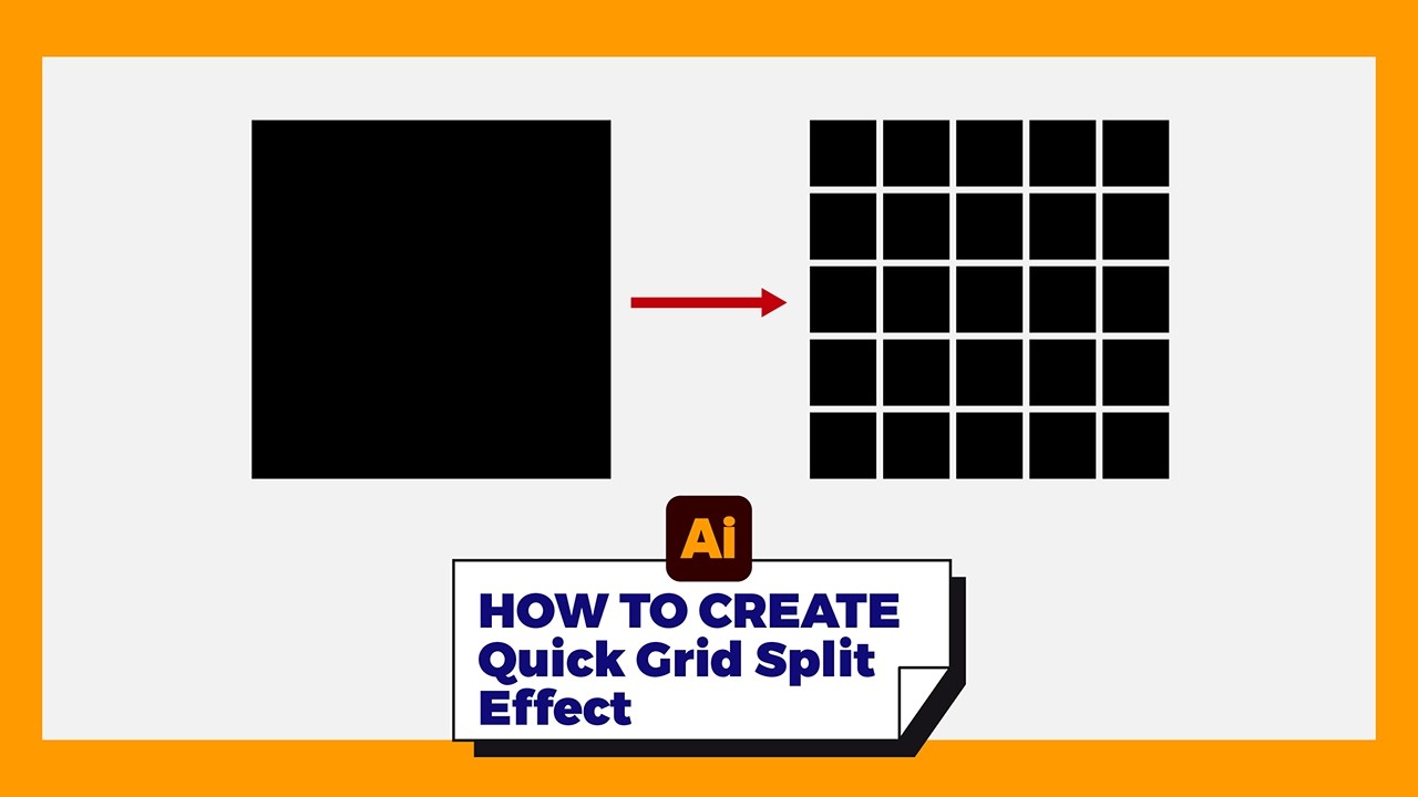 Adobe Illustrator Tutorial | HOW TO CREATE Quick Grid Split Effect (Tips Tricks Tools Beginners 101)