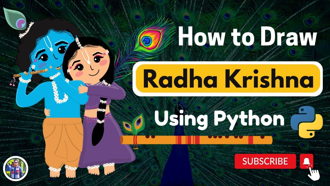 How to draw Radha Krishna using Python ? | Happy Janmashtami | Python Code | Python Fun code