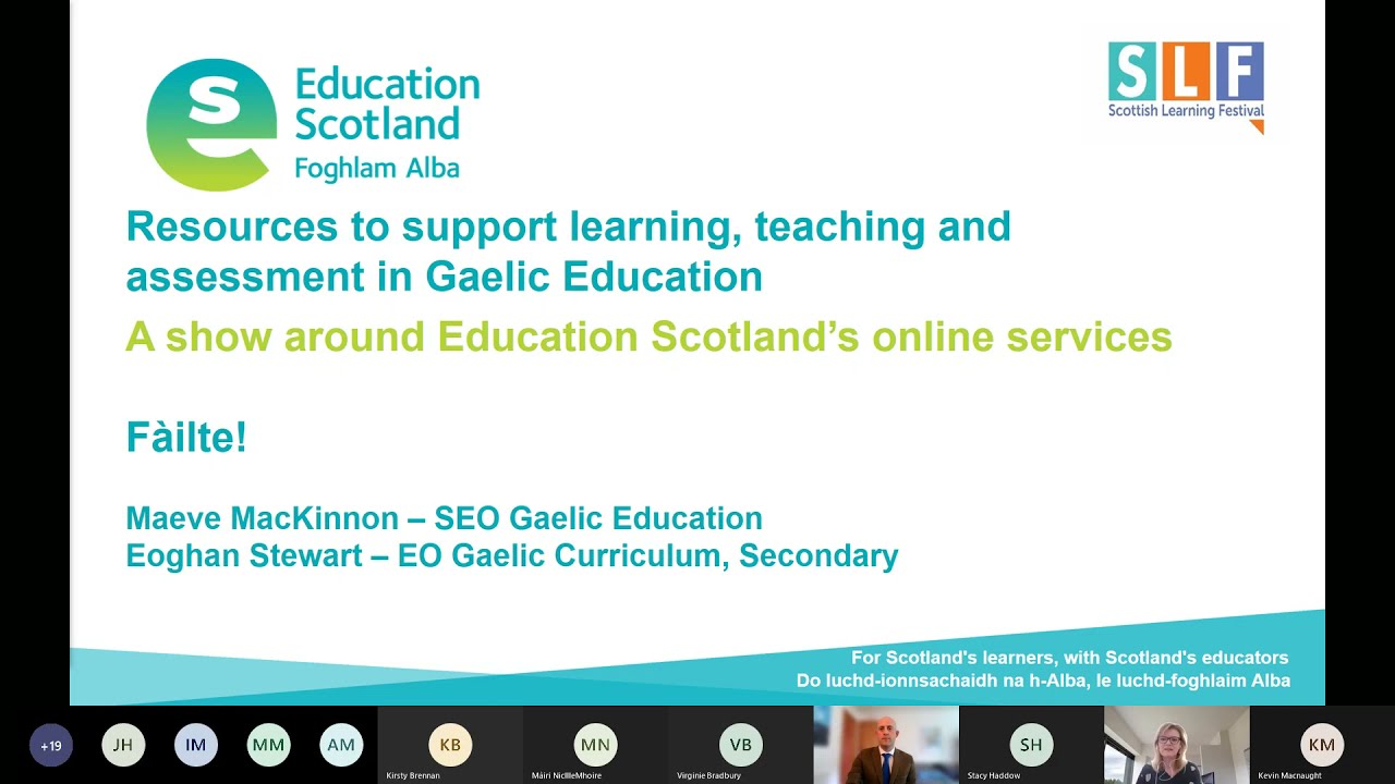 SLF 2021 An overview of key resources to enhance learning, teaching and assessment in Gaelic Medium