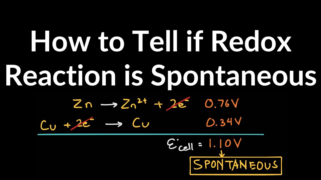 How to Tell if Redox (Reduction Oxidation) Reaction Is Spontaneous Examples and Practice Problems
