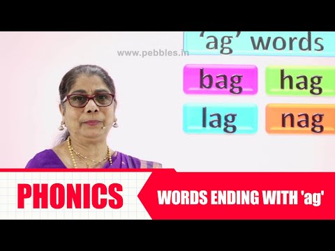 Rhyming words with Short vowels | Words ending with 'ag'/Phonics| Basic English educational Part-35