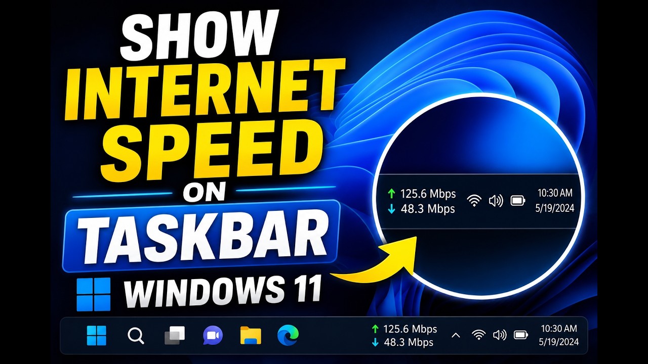 Show Internet Speed on Taskbar Windows 11