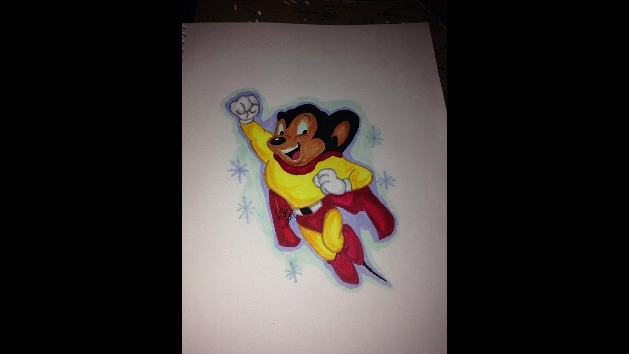 Drawing Mighty Mouse With Copic Markers