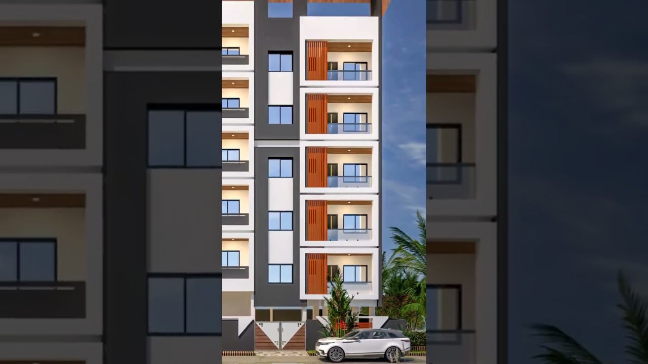 G+4 Elevation #elevation #3delevation #3dvisuals #walkthrough 7769986897