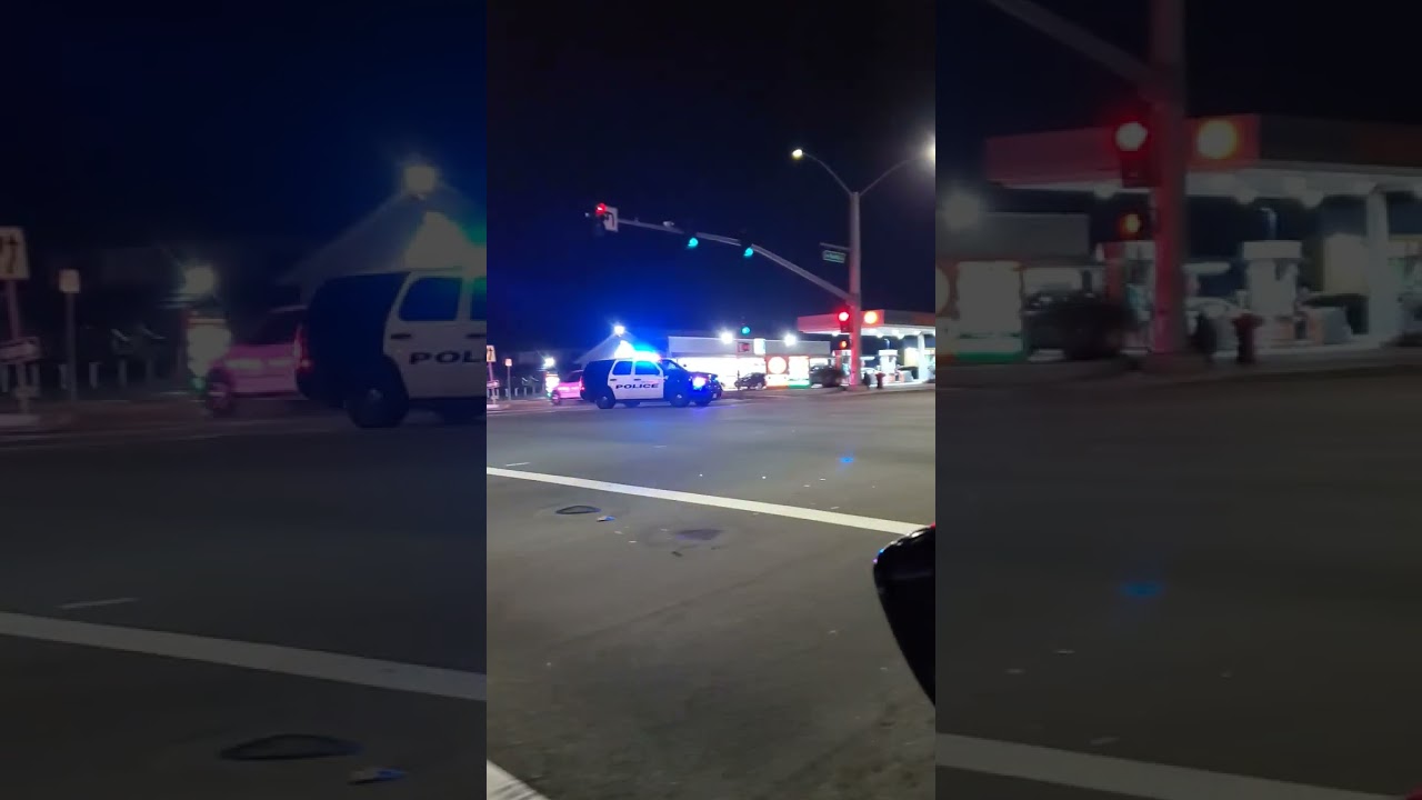 Police Sirens.  Units Respond To Officer Needs Help Call