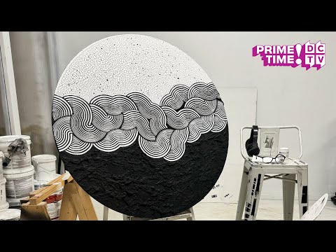 This DC artist uses handmade brushes and digital carving to create sculptural paintings