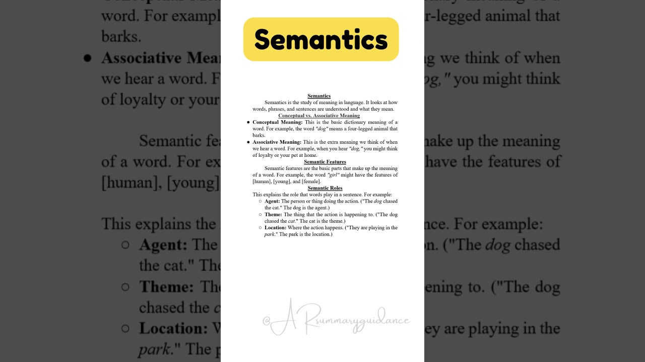 Semantics| Language and Linguistics| Instant Essay for Exam Success @ARsummaryguidance#shorts #Viral