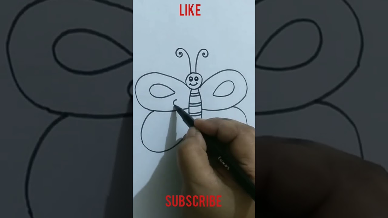 Butterfly 🦋 drawing//How to draw a butterfly 🦋 #shorts #easydrawing #drawing