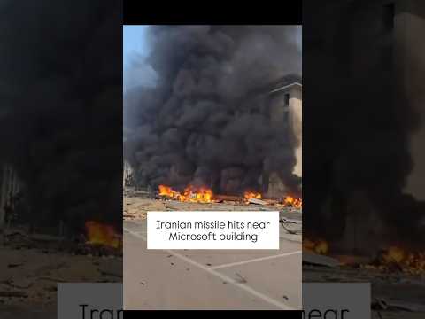 Iranian Missile Lands Near Microsoft Office In Israel #iran #israel #trump
