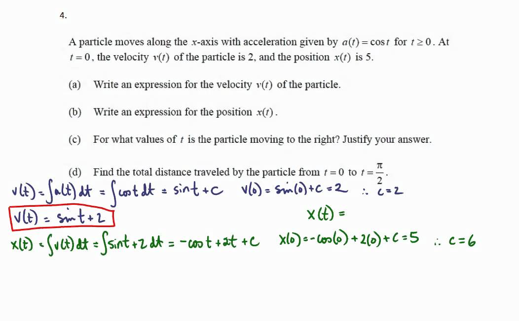 AP Integration FRQ Problem Set 04