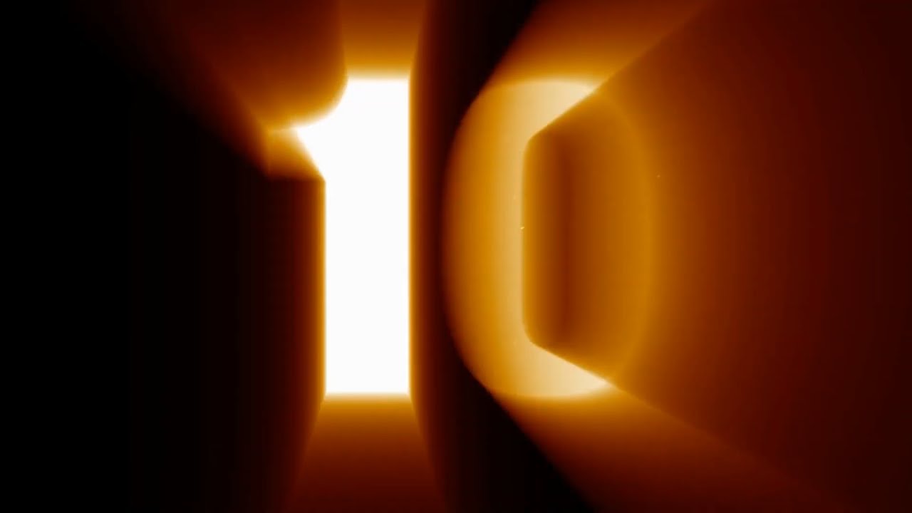 Modern light countdown timer from 10 seconds