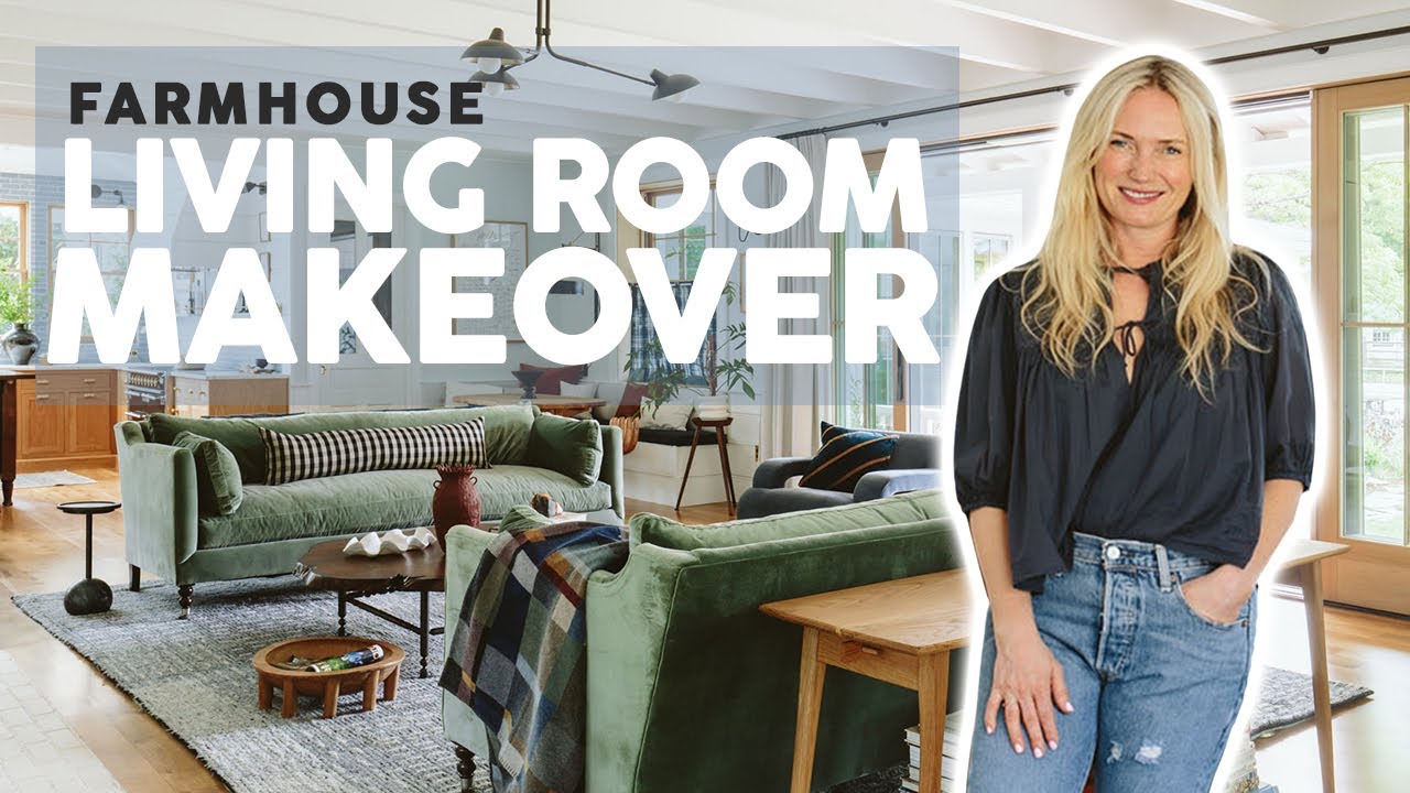 Emily Henderson's Happy & Eclectic Farmhouse Living Room Makeover: A Dramatic Before & After Remodel