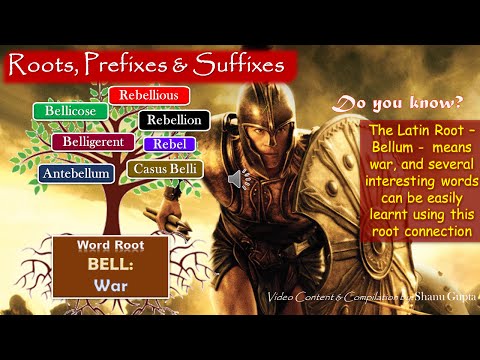 Word Root: Bellum and derived words illustrated (Vocabulary L-21)