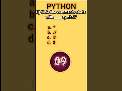 single line coments symbol in python #shorts #youtubeshorts #python #interview #questions #quiz