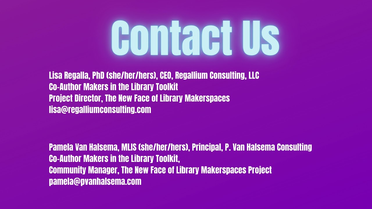 Contact Us at Makers in the Library