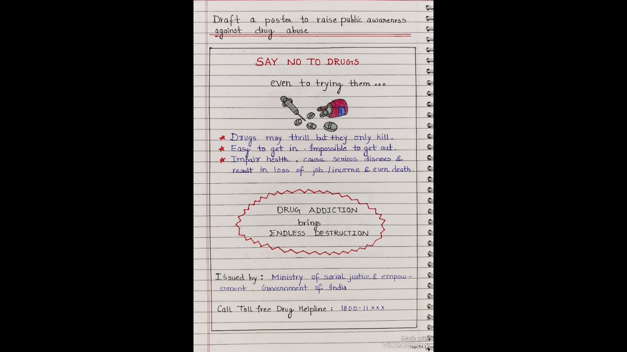 Poster making on say no to drugs