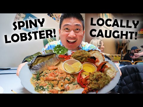 Amazing California SPINY LOBSTER! Catalina Island Food Tour (Part 1)