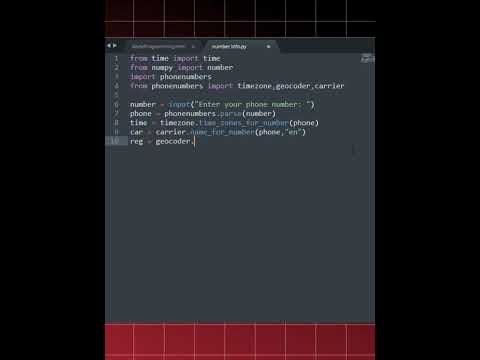 Track Any Phone Number with Python! ๐ Find Time zone, Carrier & Location in Seconds!