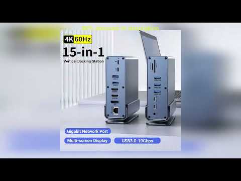 #15 in 1 USB-C Docking Station 4K HD Vertical Hub with Triple Monitor ,RJ45 1000M,USB 3.0/2.0,PD